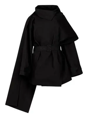 ENTIRE STUDIOS Mini Cotton Coat With Scarf Detail - Black