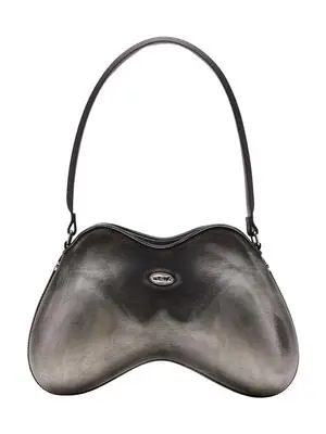 Diesel Doubled Shoulder Pu Shoulder Bag - Grey