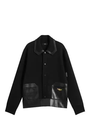 Amiri Leather Patch Cardigan - Black