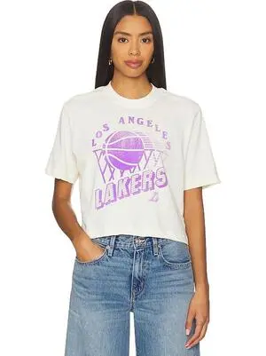 Junk Food Lakers Mock Crop Tee - White