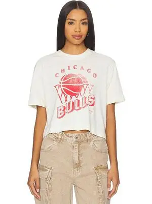 Junk Food Bulls Mock Crop Tee - White