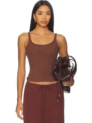 AYA MUSE Ribbed Tank Top - Burgundy