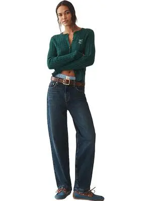 MODERN AMERICAN Daisy High-rise Wide-leg Jeans - Dark Denim