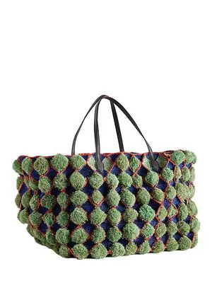 MADE FOR A WOMAN Adala Xl Raffia Tote - Green/blue