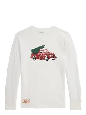 Ralph Lauren Truck-print Cotton Long-sleeve Tee - Trophy Cream