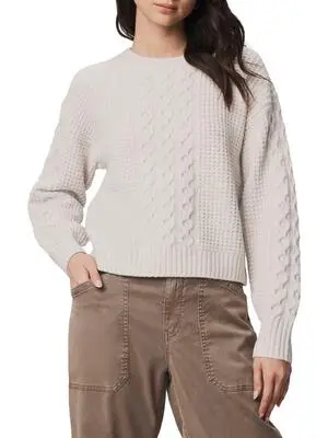 Splendid Celeste Cable Stitch Sweater - Pale Oak Ivory Heather
