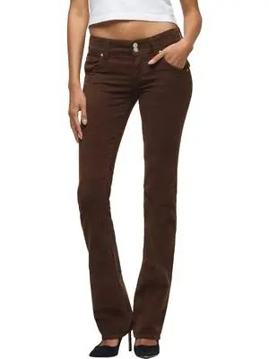 Hudson Jeans Beth Mid-rise Baby Bootcut Pant - Black Coffee Cord