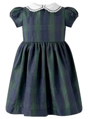 RACHEL RILEY Blackwatch Plaid Dress & Bloomers Set - Navy