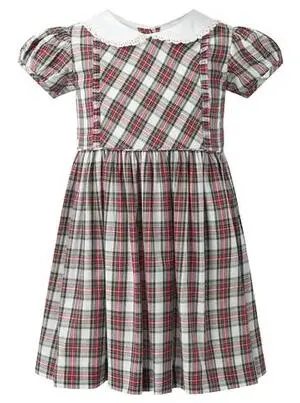 RACHEL RILEY Tartan Frill Front Dress - Red
