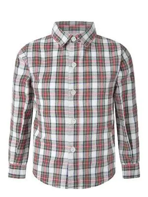 RACHEL RILEY Ivory Tartan Shirt - Red