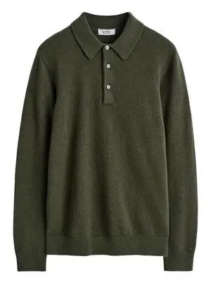 Cos Seamless Cashmere Polo Shirt - Green