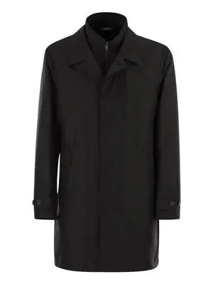 FAY Morning Coat In Technical Poplin - Black
