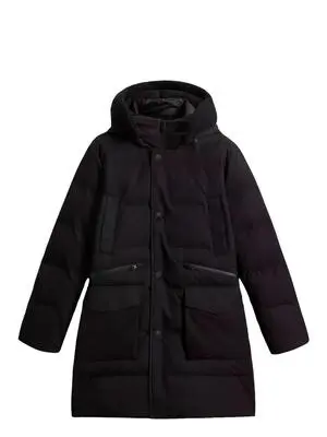Woolrich Button-fastening Hooded Padded Coat - Black