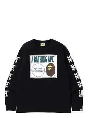 A BATHING APE Boombox Tag Long Sleeve Tee Shirt - Black