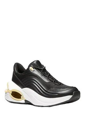 Michael Kors Toni Mixed-media Trainer - Black