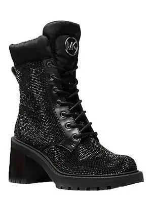 Michael Kors Cade Embellished Combat Boots - Black