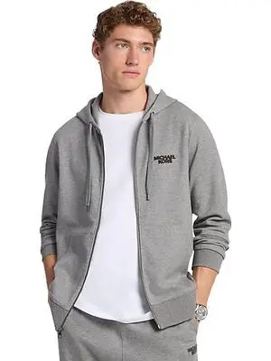 Michael Kors Cotton Blend Zip-up Hoodie - Grey