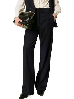 TWINSET Wide-leg Trousers With Side Pockets - Blue