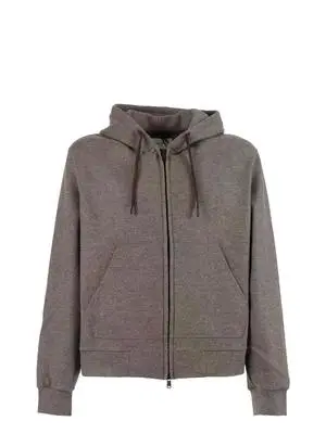 CIRCOLO 1901 Wool Zip-up Hoodie - Brown