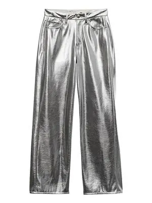 Rag & Bone Logan Metallic Faux-leather Jeans - Silver