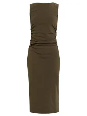 Veronica Beard Charissa Stretch Cotton Midi Dress - Cypress