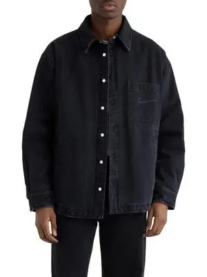 Jacquemus La Chemise Boulanger Oversize Denim Shirt Jacket - Black