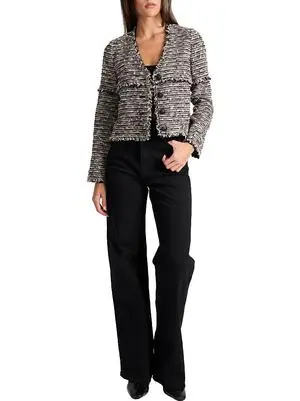 Santorelli Regina Modern Relaxed Fit Tweed Jacket - Sandstone