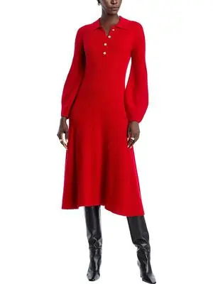 Elie Tahari Shawna Cashmere Sweater Dress - Red Love