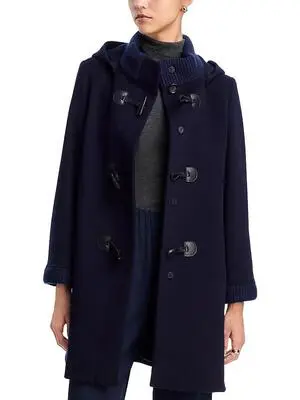 Cinzia Rocca Hooded Toggle Coat - Navy