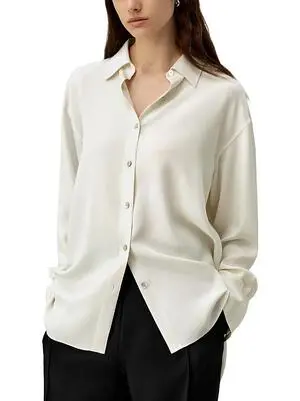 Lilysilk Relaxed Fit Silk Shirt - Natural White