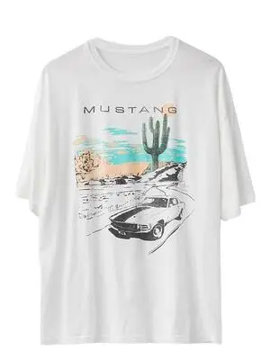 Junk Food Clothing Ford Mustang Road Trip Oversized Tee - White