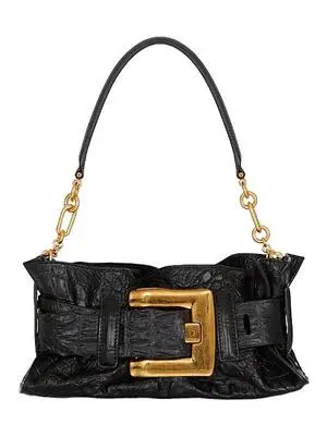 Balmain Mini Anthem Embossed Bag - Black