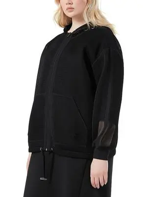 Marina Rinaldi Hooded Zip-up Sweatshirt - Black