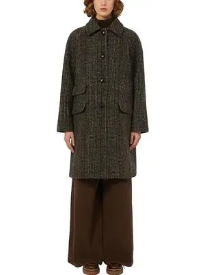 Max Mara Pitone Wool Blend Coat - Chocolate