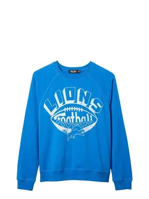 Junk Food Clothing Nfl Detroit Lions Raglan Crew Fleece - Lions Blue