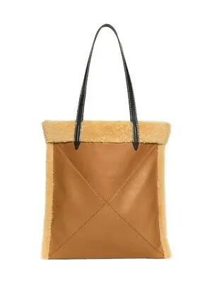 3.1 Phillip Lim Slim Leather And Shearling Tote - Ivory/camel