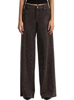 Alice + Olivia Embellished Wide-leg Jeans - Den Lack