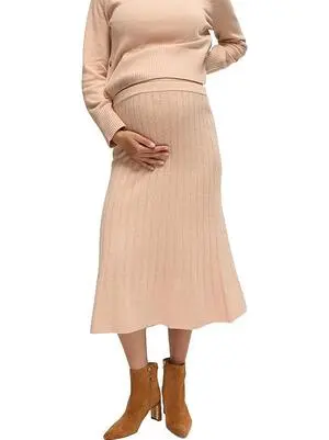 INGRID & ISABEL A-line Maternity Sweater Skirt - Champagne