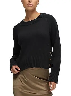 INGRID & ISABEL Crop Mock Neck Maternity Sweater - Black