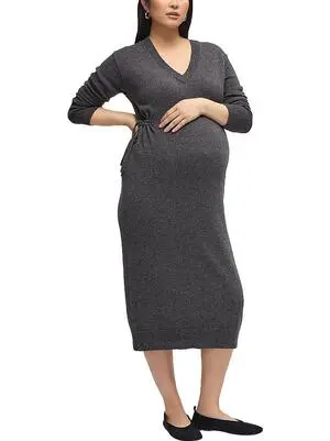 Ingrid & Isabel® V-neck Sweater Maternity Dress - Dark Gray