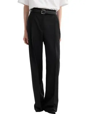 RÓHE Mid-rise Pleated Front Trousers - Black