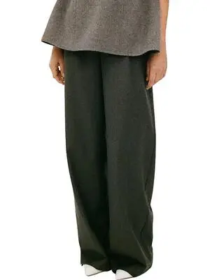 RÓHE Wool Relaxed Soft Pants - Dark Grey