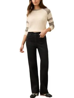 Faherty Brand Stretch Terry Wide Leg Pants - Onyx Black