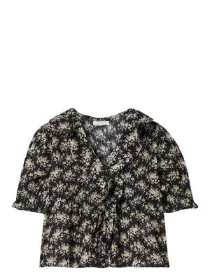 DÔEN Henri Ruffled Pintucked Floral-print Organic Cotton-voile Top - Multi