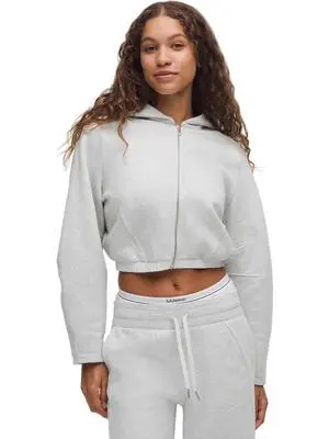 Lululemon Loungeful Relaxed-fit Cropped Hoodie - Heathered Core Ultra Light Grey