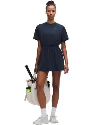 Lululemon Smocked-waist T-shirt Dress - True Navy