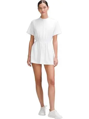 Lululemon Smocked-waist T-shirt Dress - White