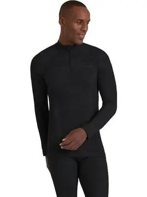 Falke Wool Tech Zip Base Layer Top Black