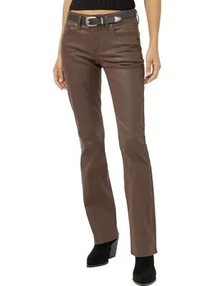 SILVER JEANS CO. Suki Coated Curvy Mid Rise Slim Bootcut Jeans Java