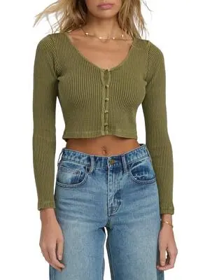 BILLABONG Paxton Waffle Stitch Cardigan - Martini Olive
